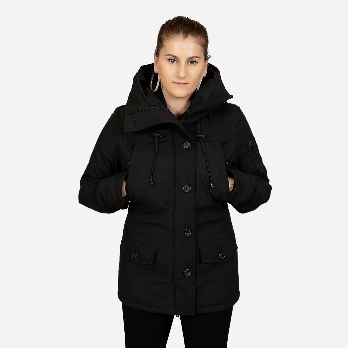 Womens winter down jacket black Cgi - Carlo Sacchi